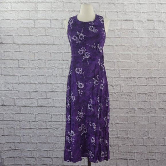 Vintage | Dresses | Vintage 9s Purple Floral Cottagecore Dress | Poshmark